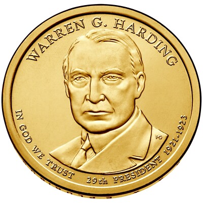2014-P Warren G Harding Presidential Dollar Golden Coin Philadelphia ...
