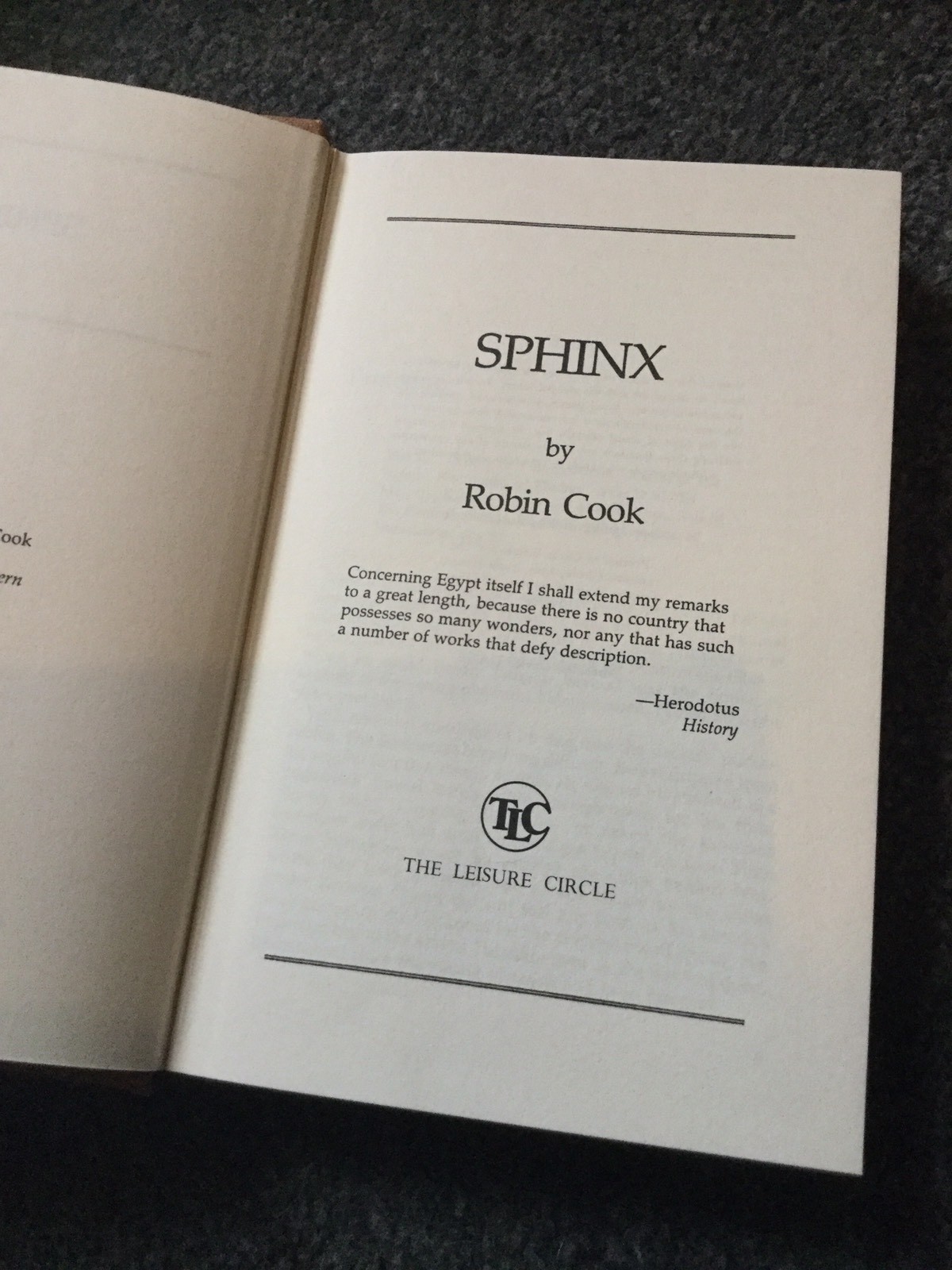 ROBIN COOK - SPHINX, 1979, FIRST EDITION. | eBay