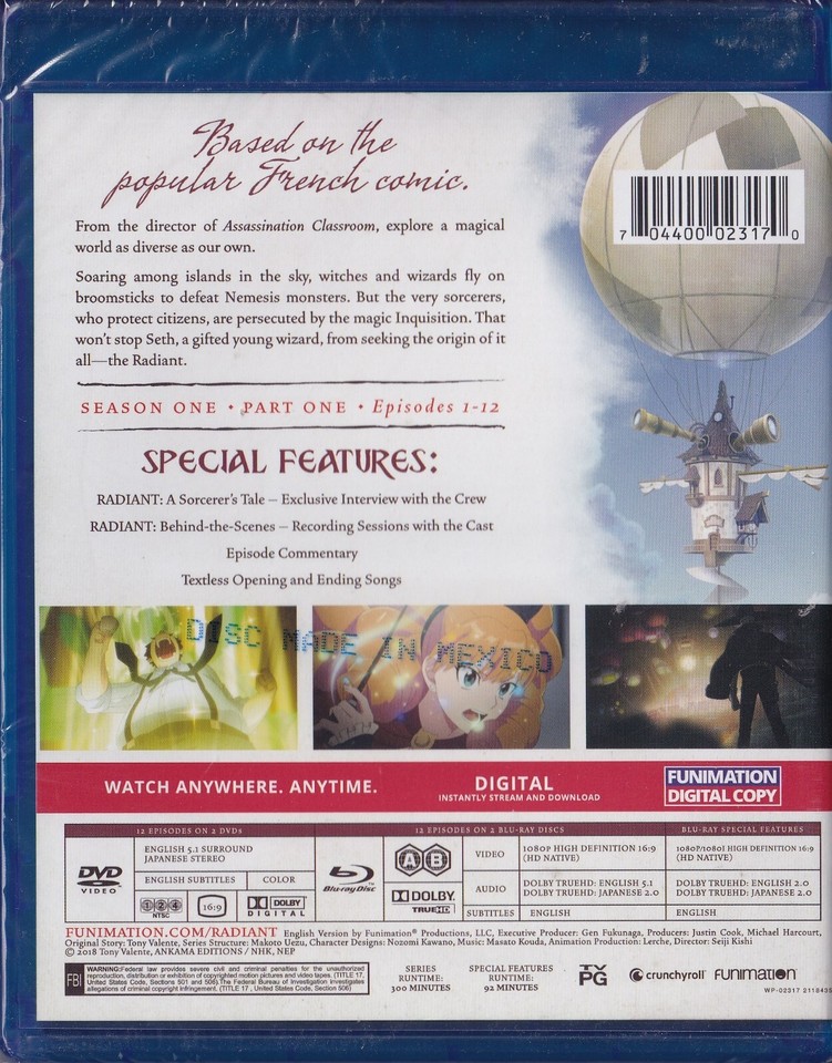 Radiant Saison Une Partie Un : Épisodes 1-12 (Disque / DVD, 2019, 4 ...