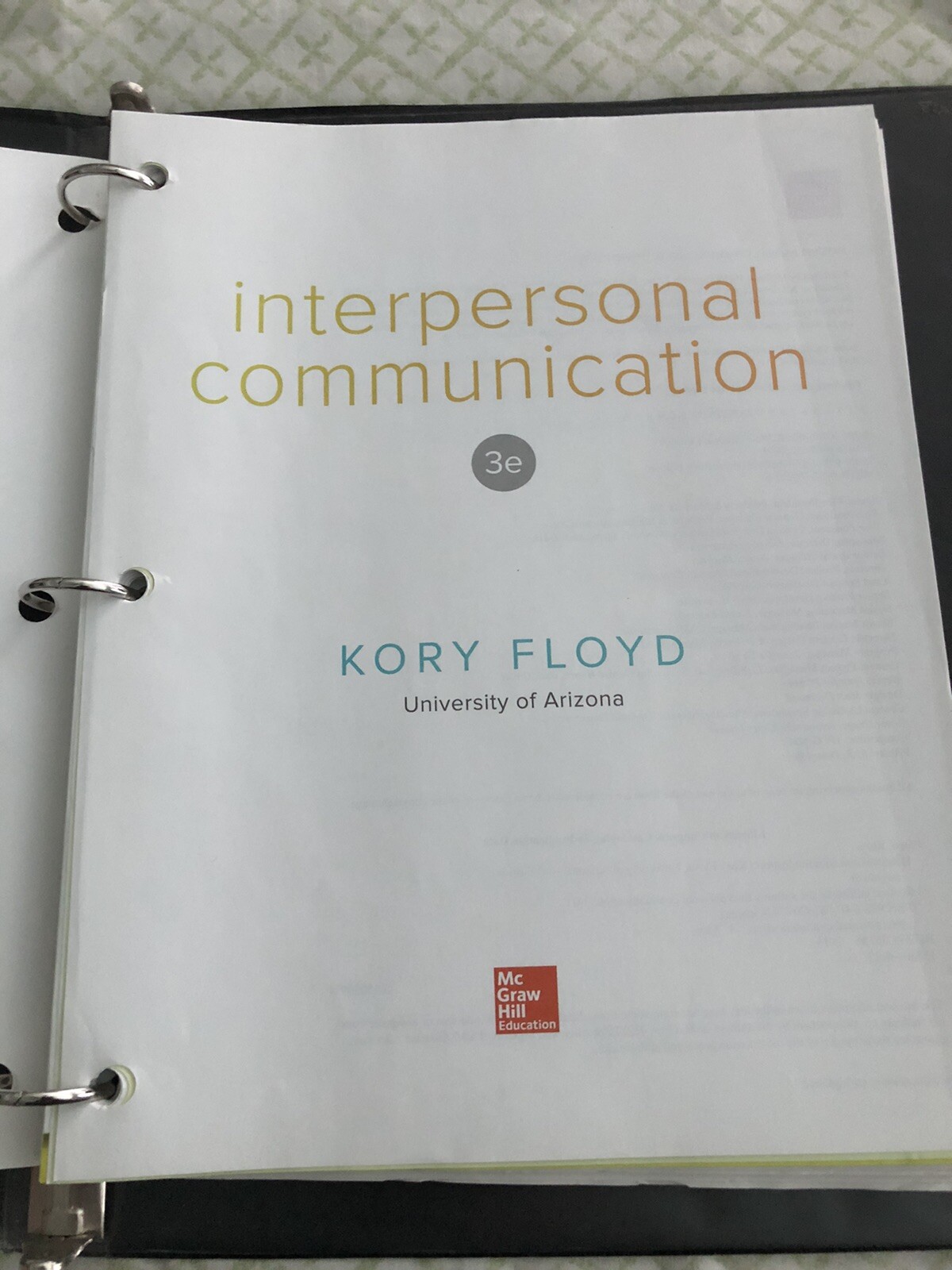 Looseleaf for Interpersonal Communication by Kory Floyd (2016 ...
