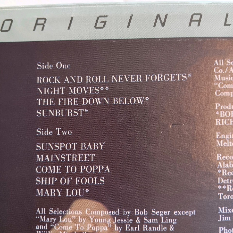 Bob Seger MFSL Half SPEED Master Vinyl Album | eBay