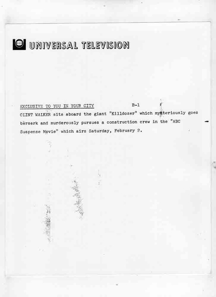 o46721 1974 orig photo Clint Walker TVM Killdozer orp-46721 | eBay