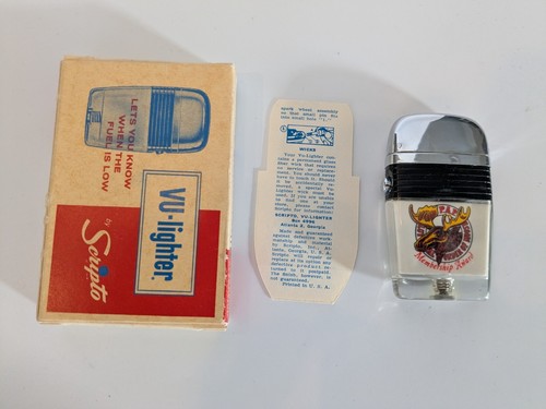 Vintage Scripto Vu Lighter Chrome & Black Band Cigarette Lighter MOOSE ...