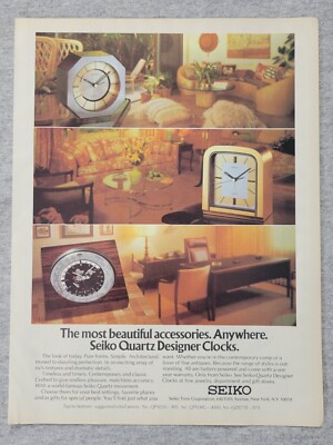 1979 Magazine Advertisement Page Seiko Quartz Designer Clocks Vintage ...