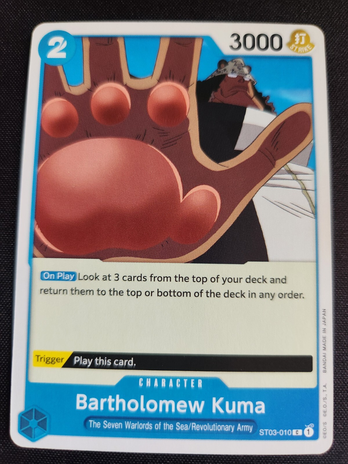 EXACT CARD PICTURED One Piece TCG The 7 Warlords Deck ST03-010 Bartholomew Kuma | eBay