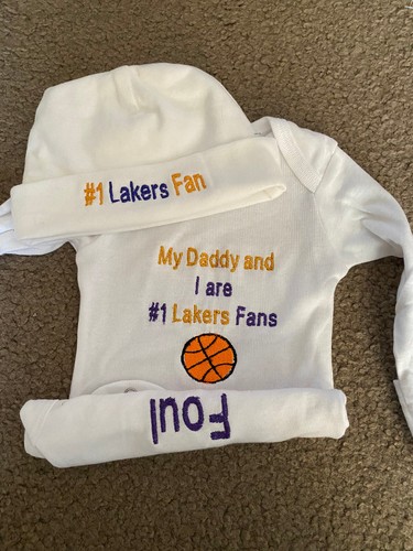 Los Angeles Lakers Basketball Baby Infant Newborn creeper Bodysuit Hat ...