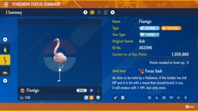 Shiny Flamigo 6IVs Tera Type: Steel Pokémon Scarlet and Violet | eBay