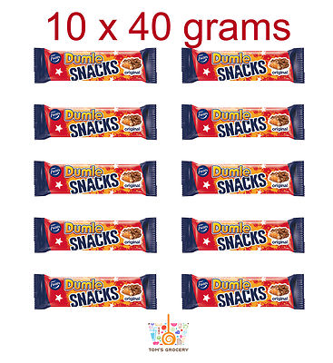 10 x Fazer DUMLE SNACKS Original Toffee & Rice Crisps Chocolate Bars ...
