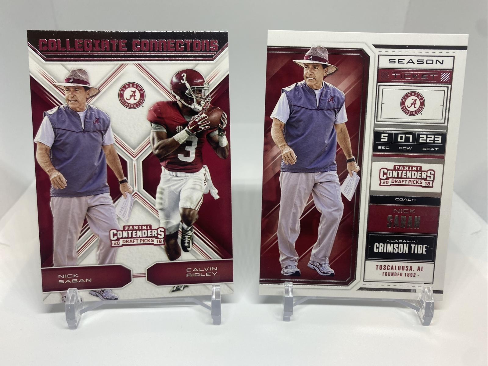 2018 Contenders Draft Picks #14 Nick Saban/Calvin Ridley & #76 Saban ...
