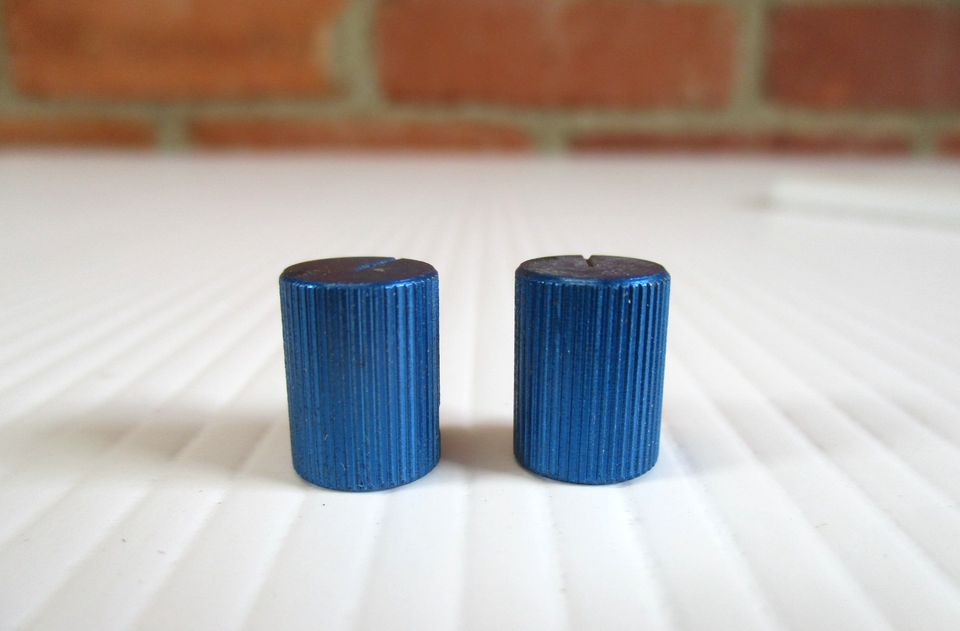 Small Blue Solid Aluminum Control Knobs For HiFi Amp Guitar 1/2"x 3/8 ...