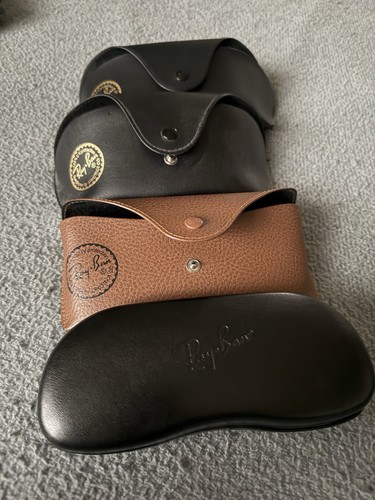 Lot of 4 Authentic Ray-Ban Eyeglass Cases – Black & Brown Leather ...