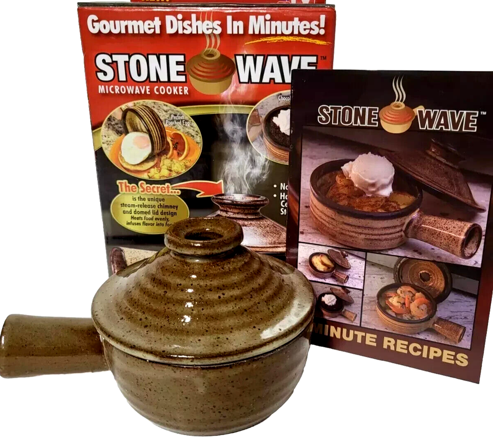 As Seen On TV Stone Wave Microwave Cooker+Recipe Book Gourmet Dishes ...