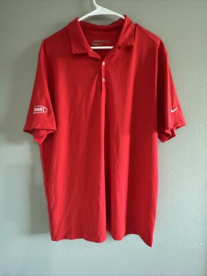 Nike Golf Dri-Fit Collar Shirt Red Adult Large | eBay