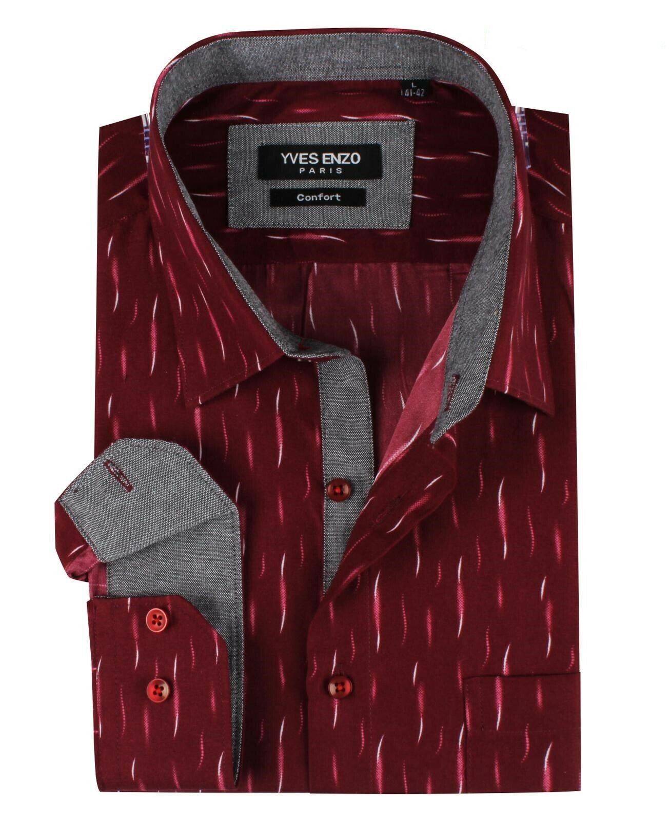 Mens Stripe/Wispy Printed Shirt Long Sleeve Cotton-poly Casual Formal ...