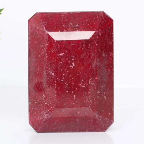 Certified Natural Big Red Ruby 2500 Ct Faceted Emerald Shape Loose ...