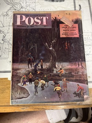 Saturday Evening Post December 16 1944 John Falter Ice Skating World ...