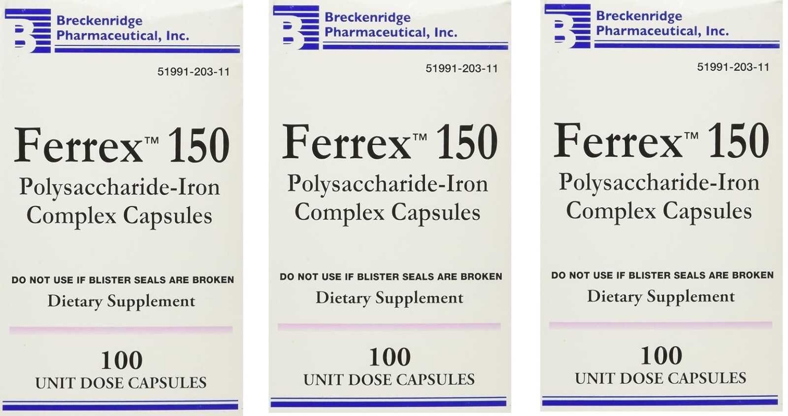 Ferrex -150 Capsules, Prevents Iron Deficiency - 100 ct(3 Pack) | eBay