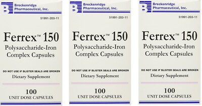 Ferrex -150 Capsules, Prevents Iron Deficiency - 100 ct(3 Pack) | eBay