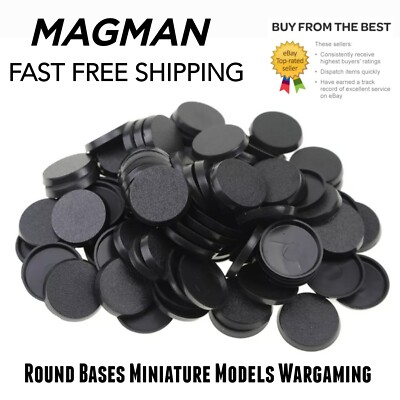 Round Bases 25mm Miniature Models Wargaming Warhammer 40K AoS Games ...