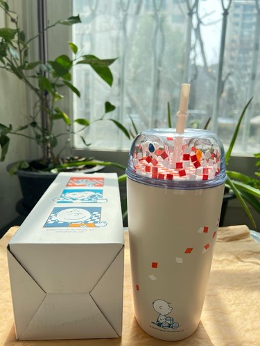 Starbucks Peanuts Snoopy White Dome Cold Cup Tumbler with Straw 16oz | eBay