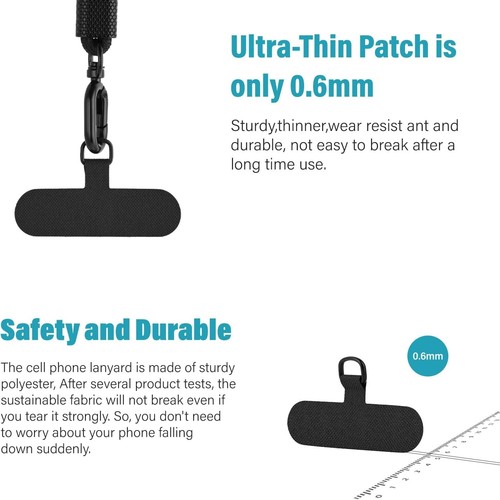 Phone Tether Tab, 6 Pack of Ultra-Thin, Durable Tabs for Lanyards ...