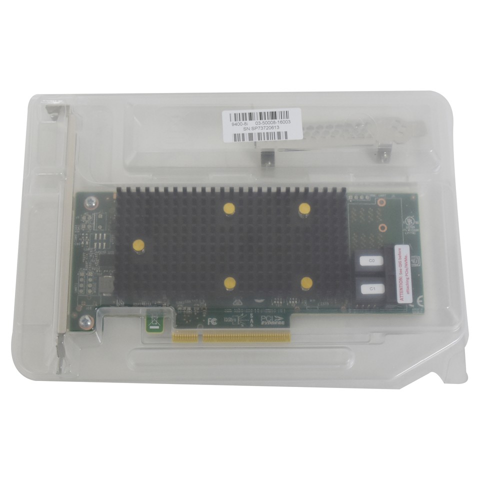 LSI Broadcom 9400-8i SAS 12Gbps 8-Ports PCIe Tri-Mode Storage Host Bus ...