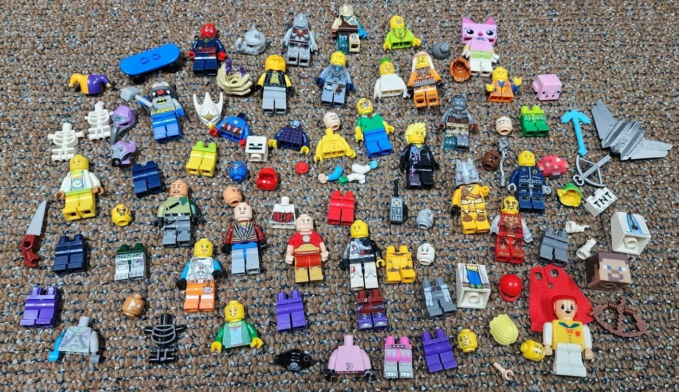 Random Lot Of Lego & Other Brands Minifigure Sets Pieces, Heads Bodies ...