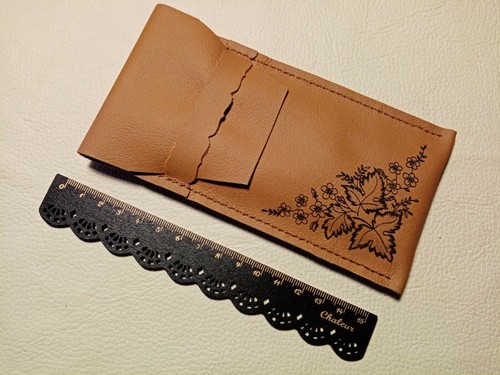 Real leather pencil case with laser engraving. | eBay UK
