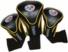 Pittsburgh Steelers Golf Club Head Covers NFL Set of 3 Long Neck Mesh ...