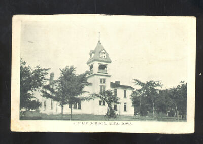 ALTA IOWA PUBLIC SCHOOL VINTAGE POSTCARD ALBERT CITY IA. LAUENS | eBay