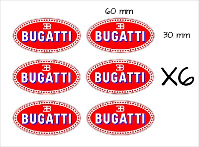 Bugatti Stickers SIX (6) 60 x 30 mm each | eBay Australia