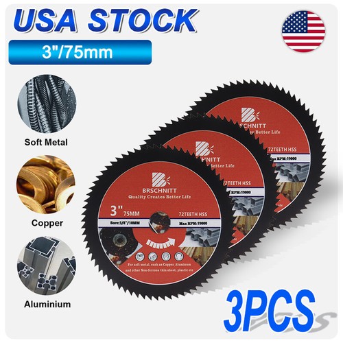 Diamond Cutting Disc 3pcs 3'' Metal Saw Blade for Copper Aluminum ...