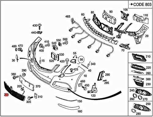 Genuine MERCEDES S212 W212 E-CLASS W212 Cover bumper area 2128850522 | eBay