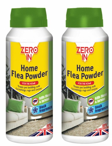 2 x Zero In Home Flea Powder Killer Treatment for Carpets STV ...