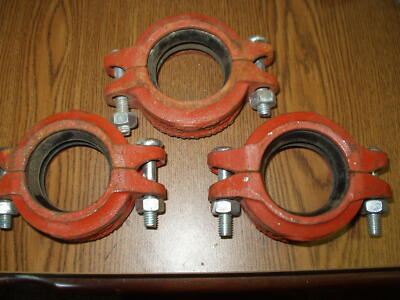 Three PIPE COUPLING CLAMPS 2" Gam Lock CE FM Approved 01-2" 160.3mm-C ...