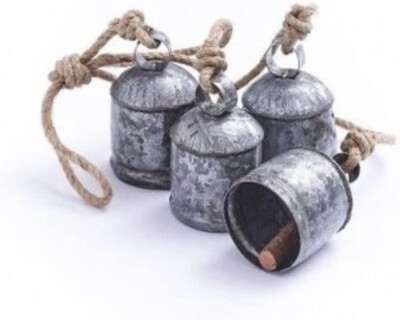 Hanging Large Rustic Handmade Lucky Round Cow Bells On Rope Wall ...