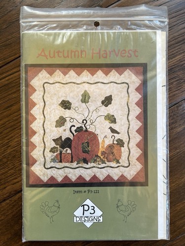 P3 Designs Autumn Harvest # P3-121 Fall appliqué quilt pattern 47”x47 ...