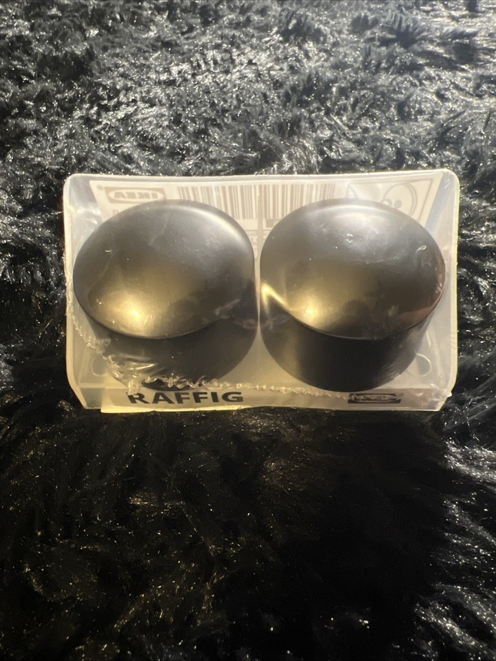 IKEA Raffig Black Curtain Rod End Caps | eBay
