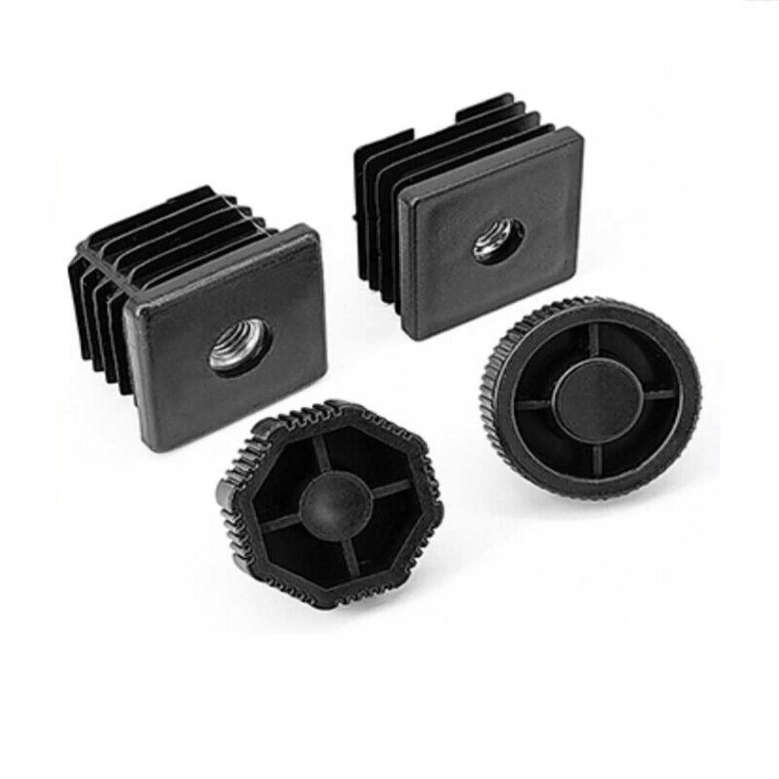 Square Tube Inserts End Caps Adjustable Table Foot Furniture Leveling ...