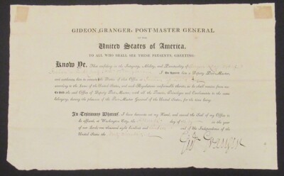 1813 U.S. Postmaster General Gideon Granger Document Signed | eBay