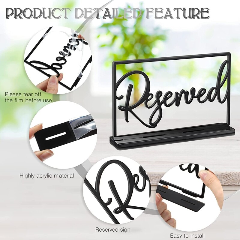 VIP Reserved Sign Place Cards Acrylic for Table at Restaurant Wedding ...