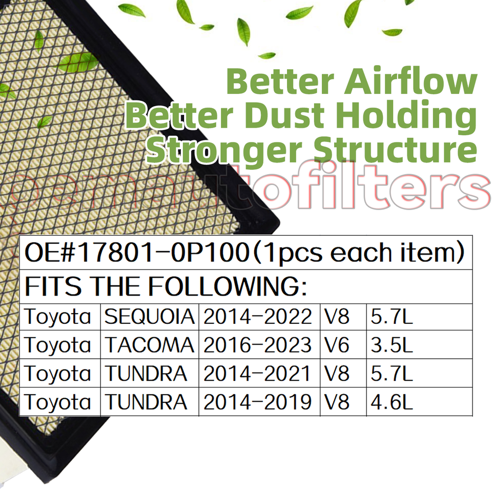 17801-0P100 TOYOTA OEM Sequoia Tundra Tacoma Air Filter A58172 WA10085 ...