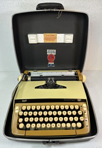 SCM VTG 1973 6MSE Smith- Corona Sterling Portable Manual Typewriter W ...
