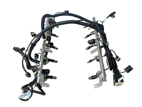 Genuine Ford 6.8L V10 Fuel Injector Rail w/ Injectors (10pc) & Harness ...