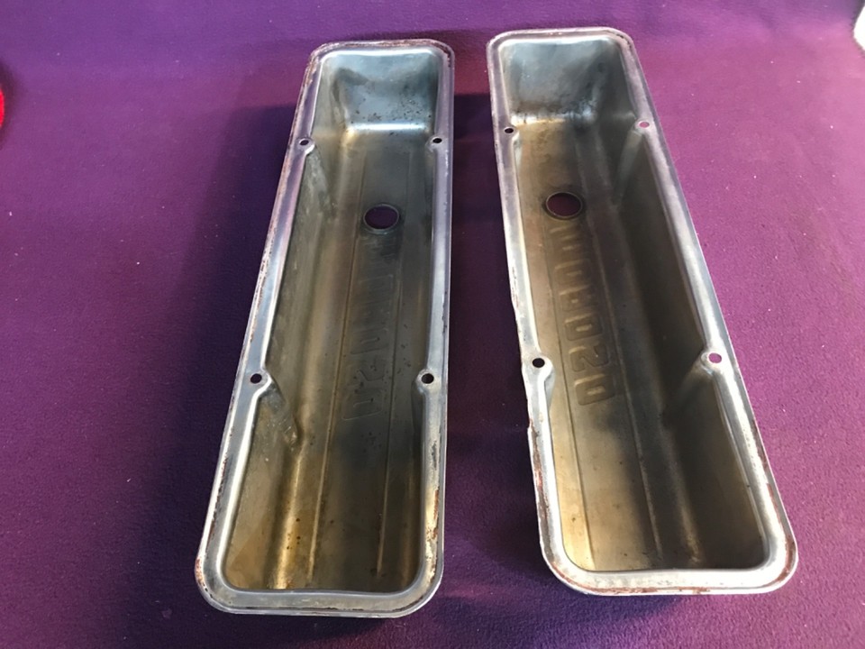 SBC Moroso TALL chrome valve covers 283 305 327 350 302 Gasser Rat rod ...