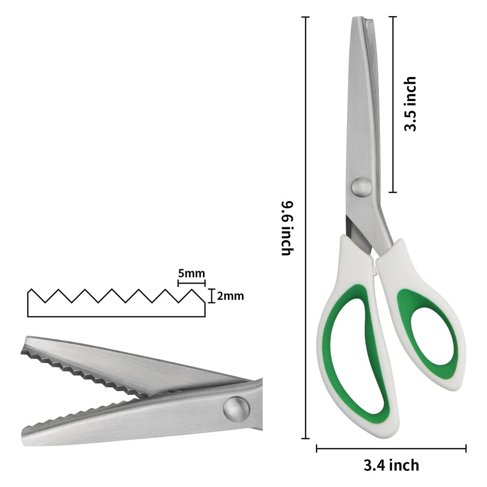 Fri4Free Pinking Shears, 9" Zig Zag Craft Scissors Decorative Edge ...