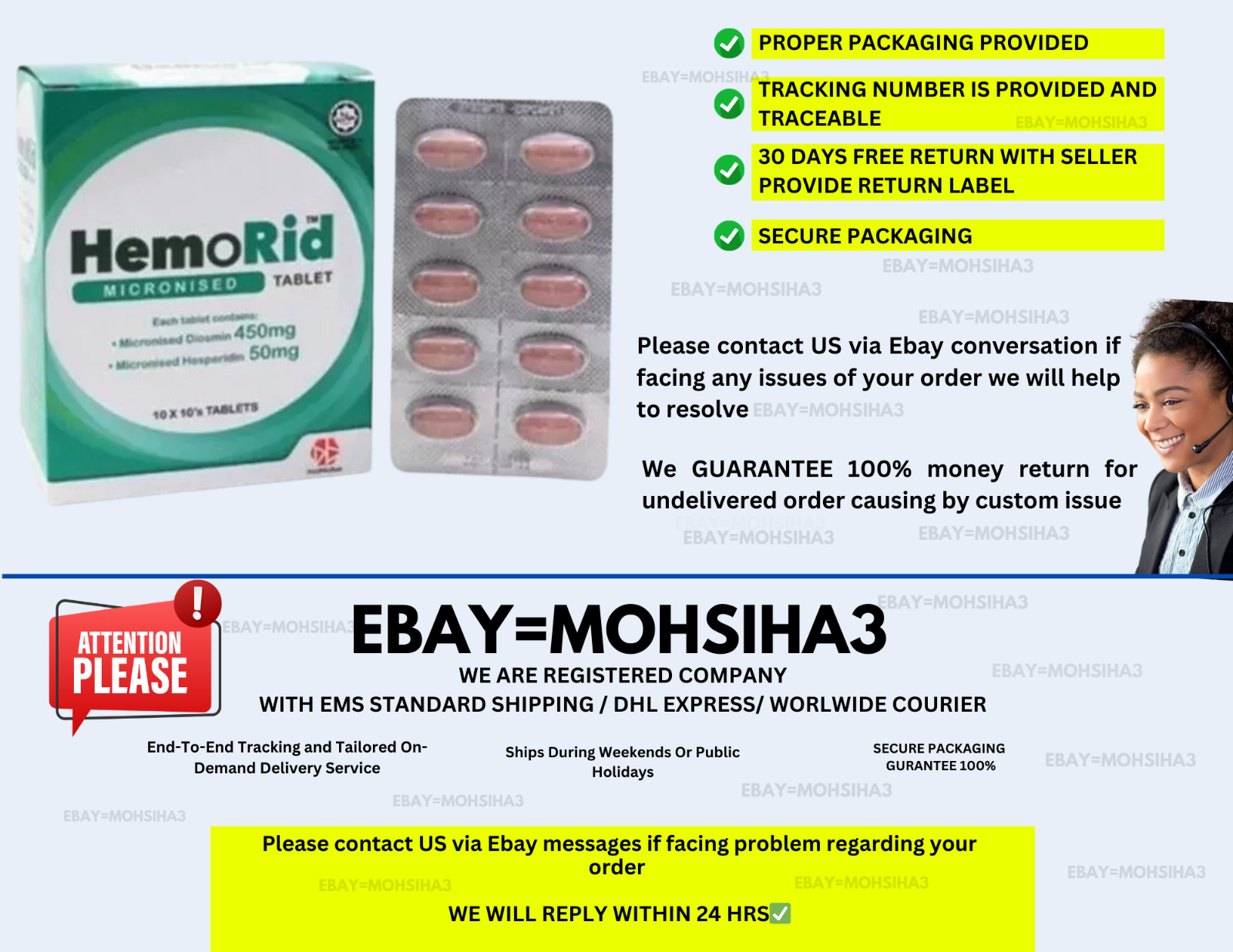 HEMORID Micronized Tablet 100 Tablets Treatment of Hemorrhoids/Piles X ...