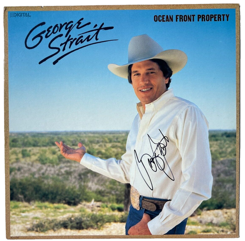 GEORGE STRAIT SIGNED AUTOGRAPHED OCEAN FRONT PROPERTY VINYL ALBUM LP ...