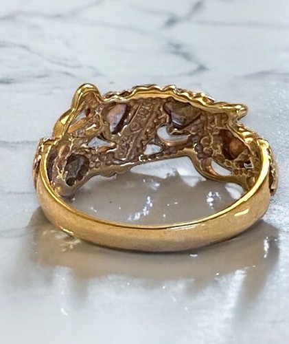 GORGEOUS Vintage Solid 10k Multi Tone Gold Grapevine Design Band Ring ...