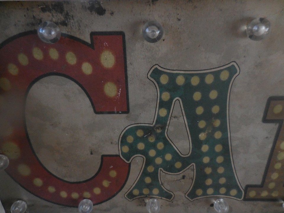 Vintage Hand made CAFE Wooden shadow-box lighted Wall Sign, 23 3/4" L ...